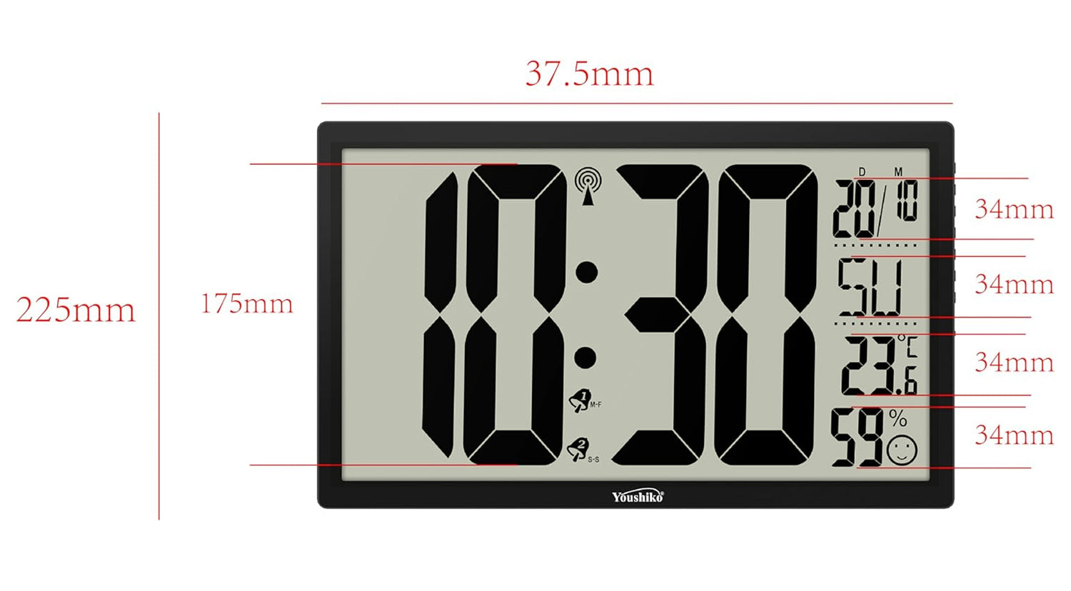 Extra Large XXL Jumbo Radio Controlled Digital Wall Clock ( Official U ...