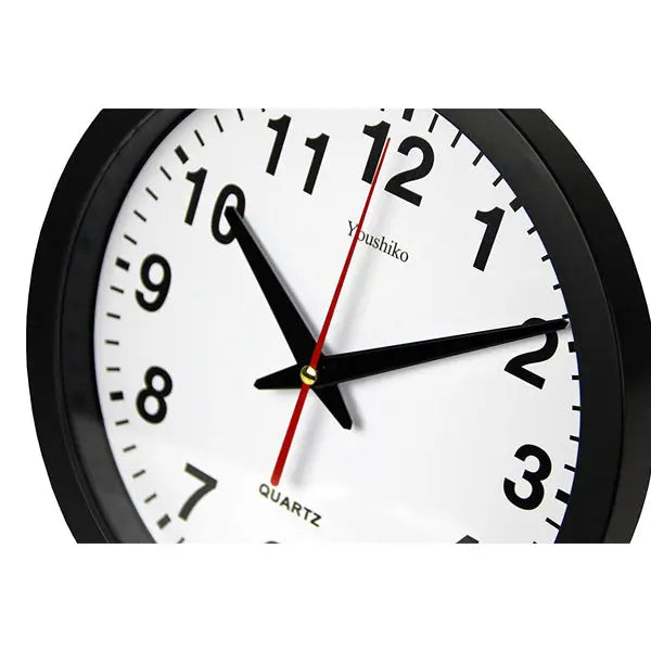 Stylish Black & White Bold Classic Quartz Wall Clock Non Ticking Silen ...